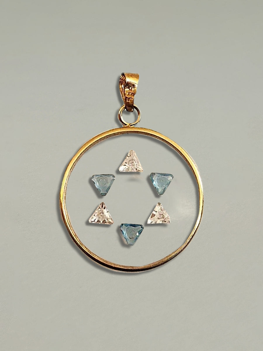 Vintage Judaica Floating Crystal Star of David – 23carat