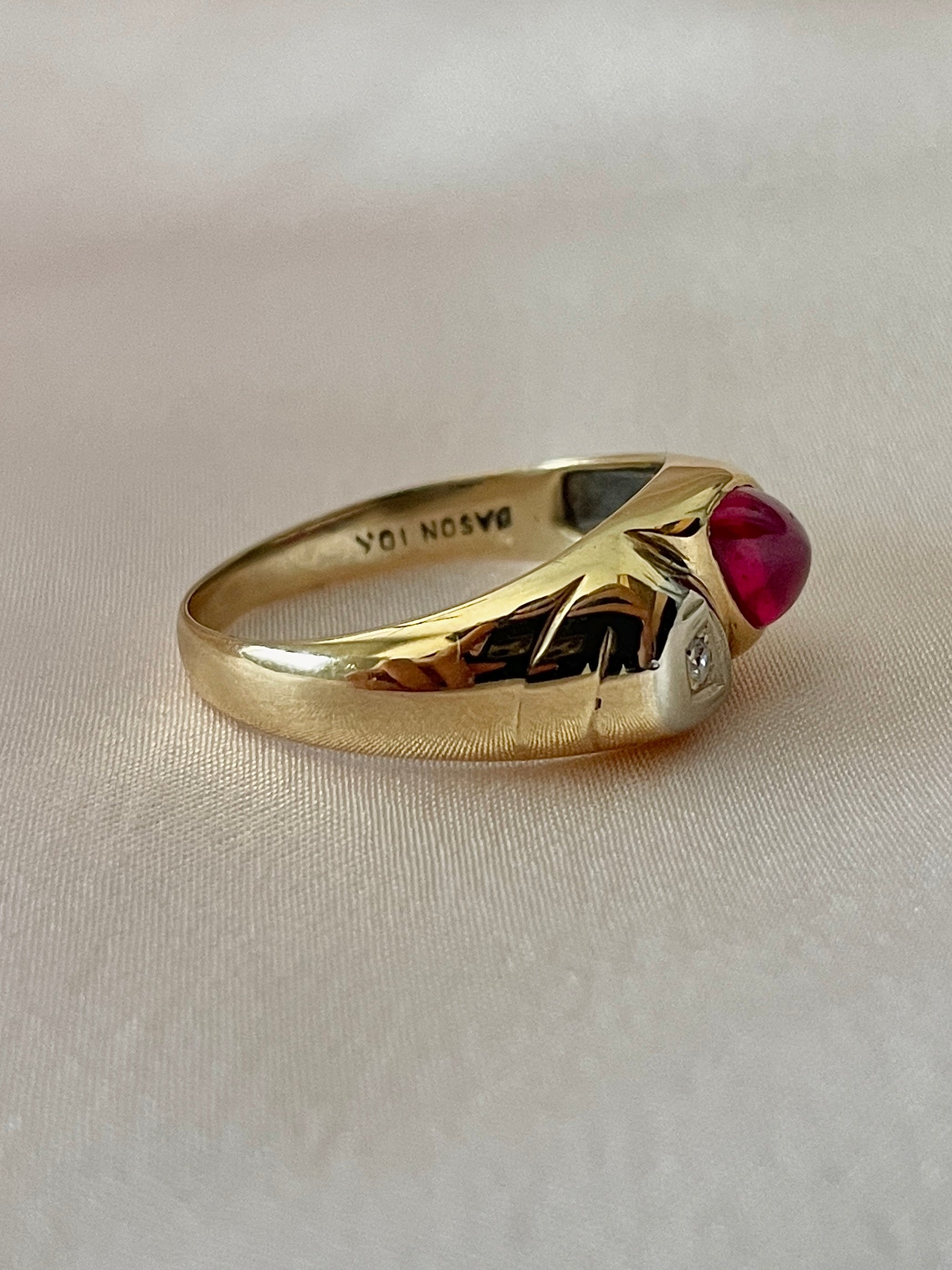 Vintage 10k Ruby Diamond Soprano Ring by 23carat