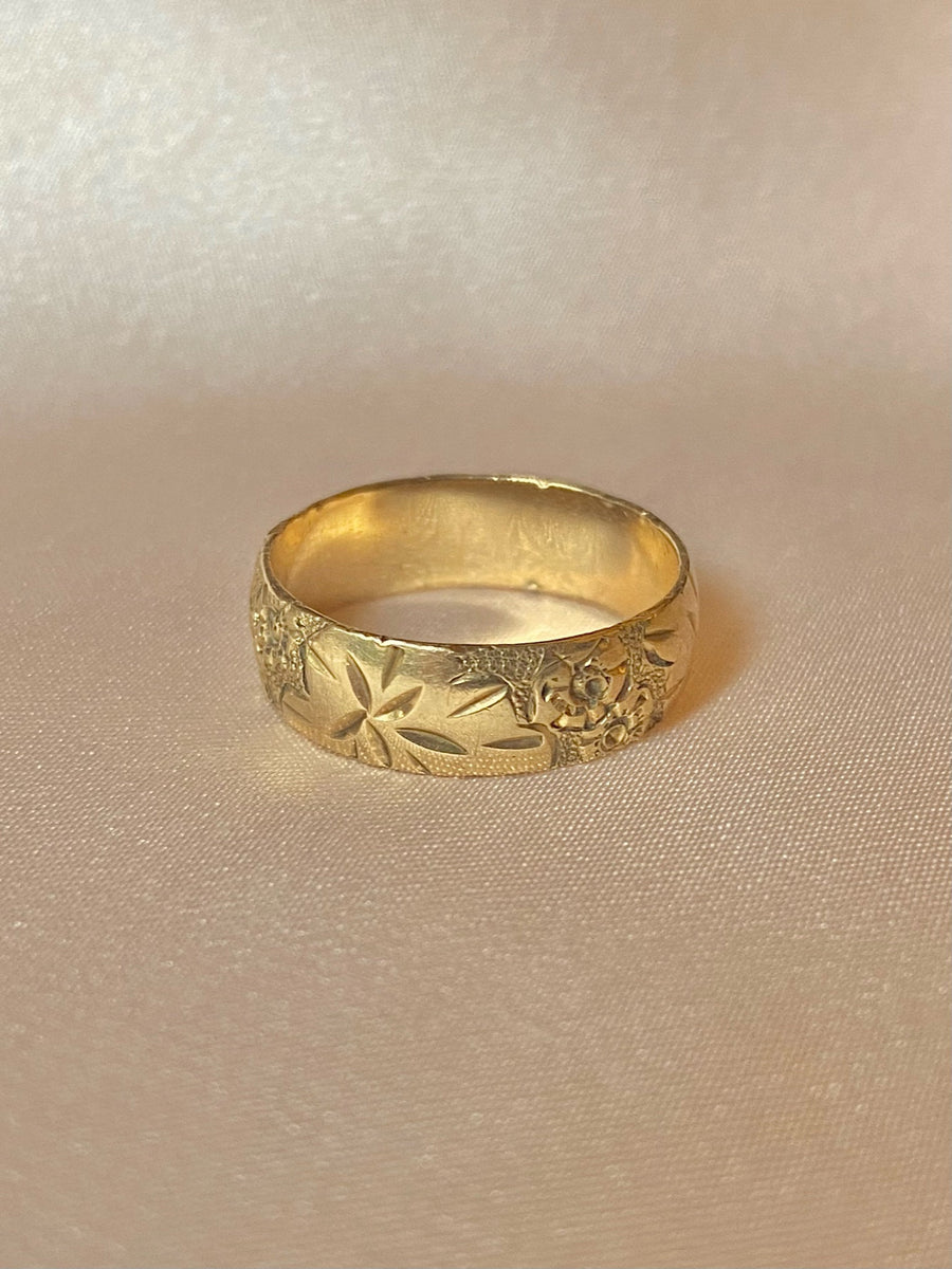 Vintage 9k Pictorial Flora Band 1973 – 23carat