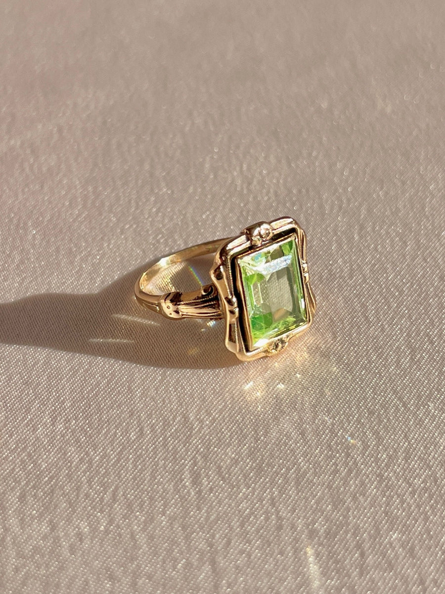 Antique 10k Lime Spinel Frame Ring – 23carat