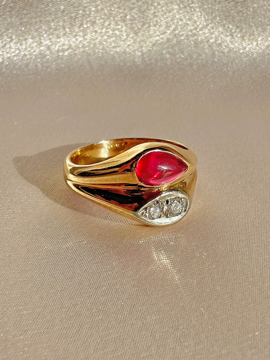 Vintage Ruby Diamond Double Soprano Ring – 23carat