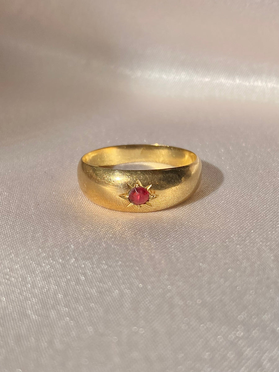 Antique 18k Ruby Solitaire Gypsy Ring – 23carat